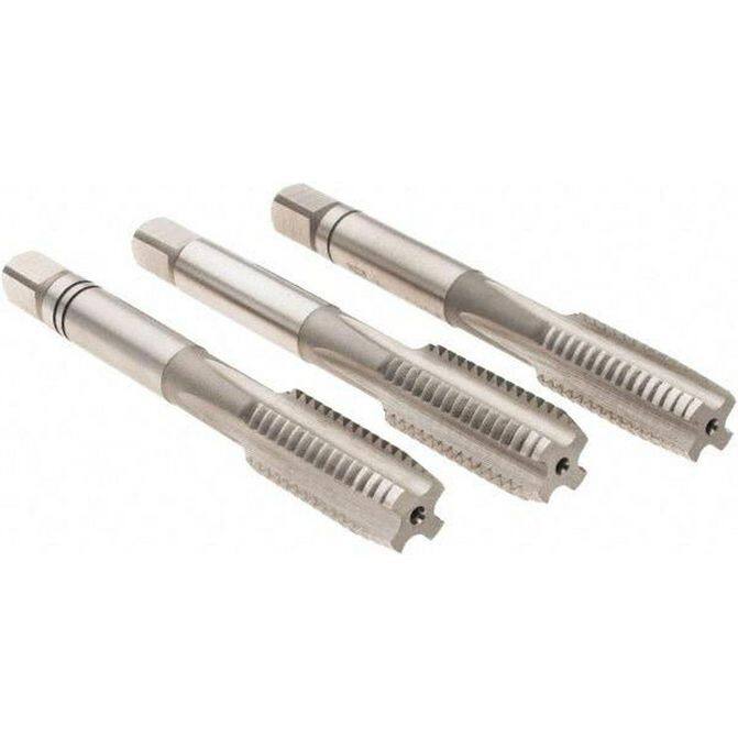 Tap Set: M10 x 1.5 Metric Coarse, 4 Flute, Bottoming Plug & Taper, H ...