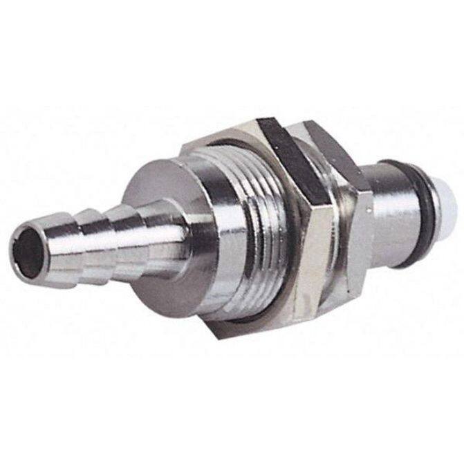 1/8" Inside Tube Diam, Brass, Quick Disconnect, Hose Barb Panel Moun ...