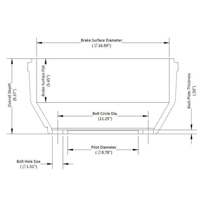 Webb 16.5" x 5" Outboard Mount Balanced Brake Drum 65151B | FleetPride