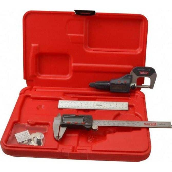 Machinist Caliper, Micrometer & Ruler Kit: 3 pc, 6" Caliper, 0 to 1 ...