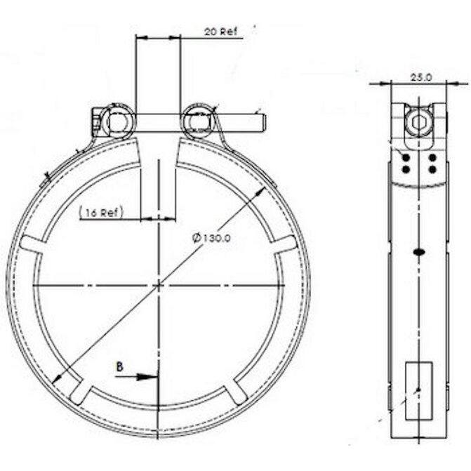 OTR Exhaust Clamp, Stainless Steel, for Detroit Diesel OTR35809 ...
