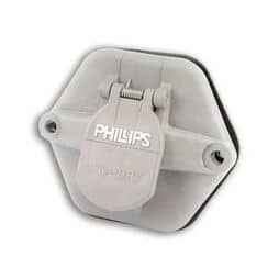 Phillips 7-Way Socket with 2 Mounting Holes, Wire Insertion, and Solid ...